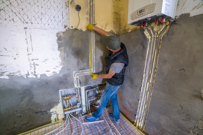 Pipefitter stock photo. Image of connection, hand, arranging - 74880464