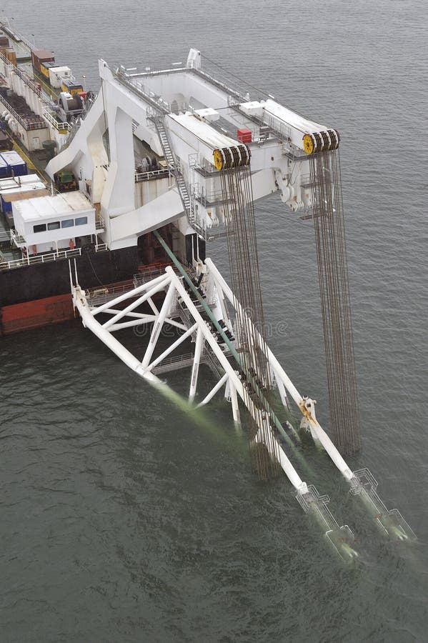 Huge Engine on Board Extra Large Cargo Ship. Stock Photo - Image of ...