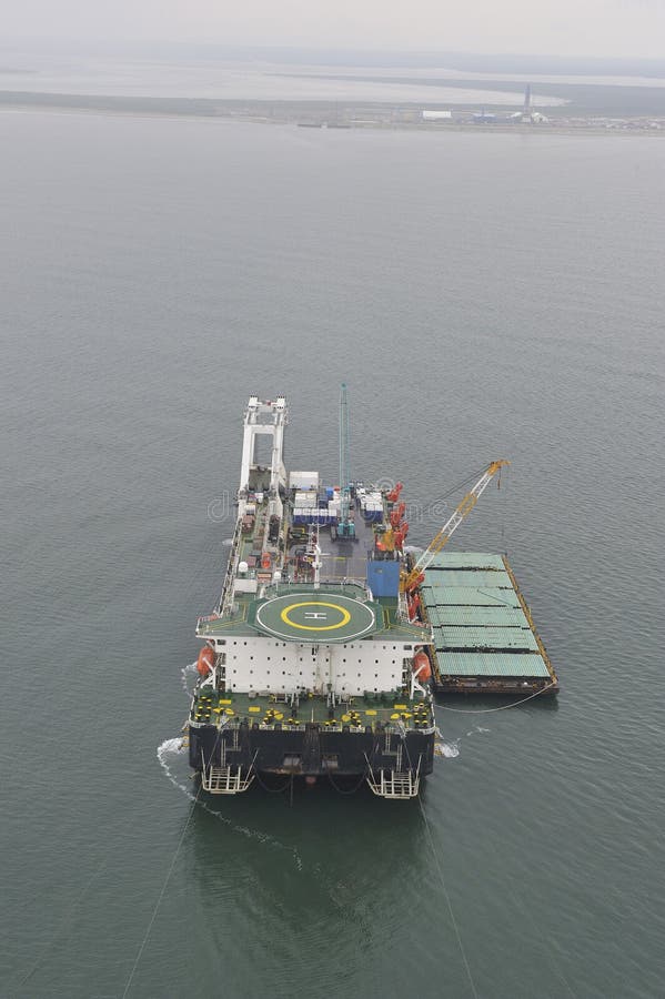 Pipelaying barge stock image. Image of cargo, harbor - 57888159