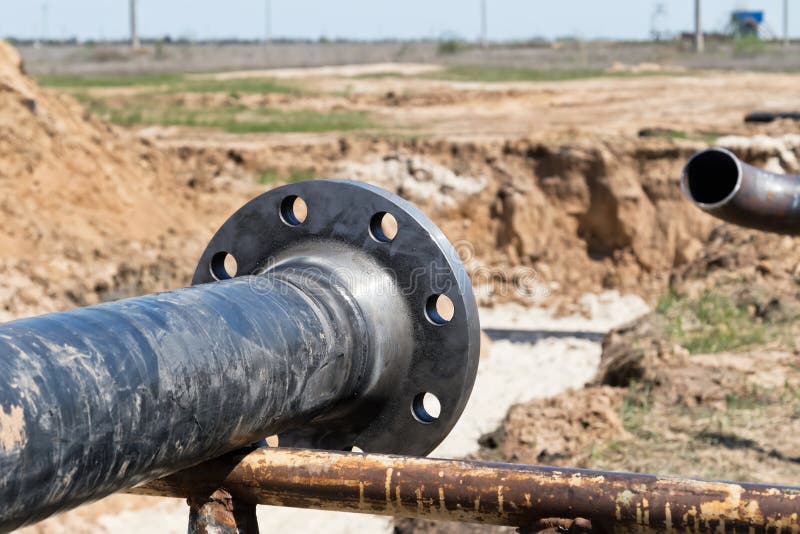 Pipeline Assembly Consisting of a Pipe and Welded Flange Stock Photo ...