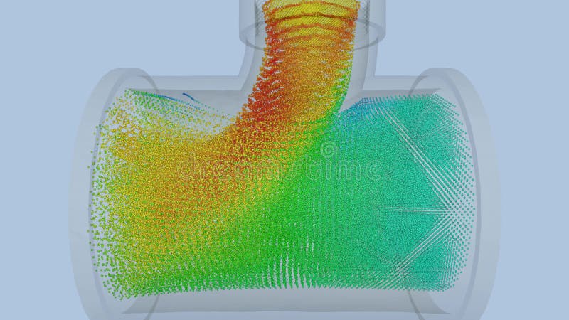 CFD Simulation - Pipeline Branches Airflow Simulation Stock Footage - Video of innovation, parts ...