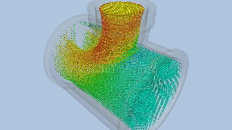 CFD Simulation - Pipeline Branches Airflow Simulation Stock Video ...