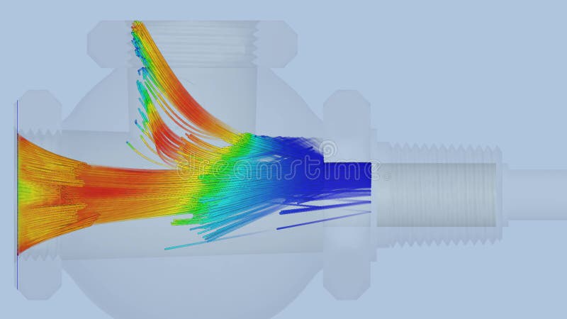 CFD Simulation - Pipeline Branches Airflow Simulation Stock Footage - Video of flow, mesh: 382375794