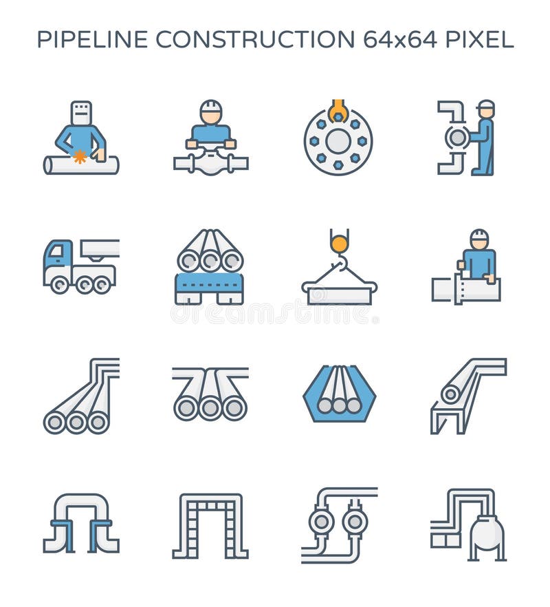 Pipeline construction icon stock vector. Illustration of plant - 96593424