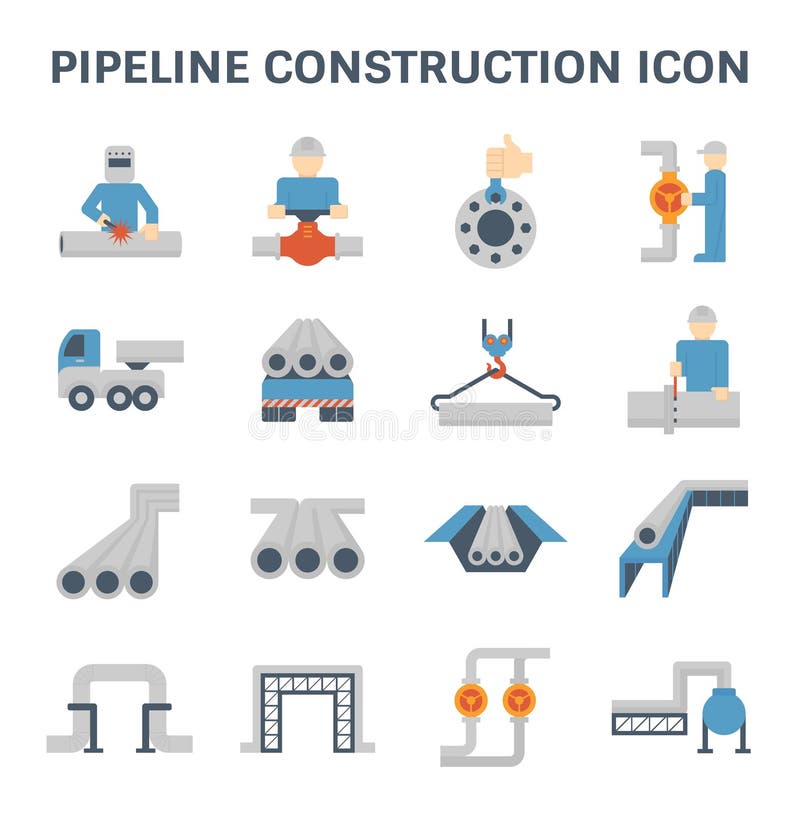 Pipeline construction icon stock vector. Illustration of refinery ...