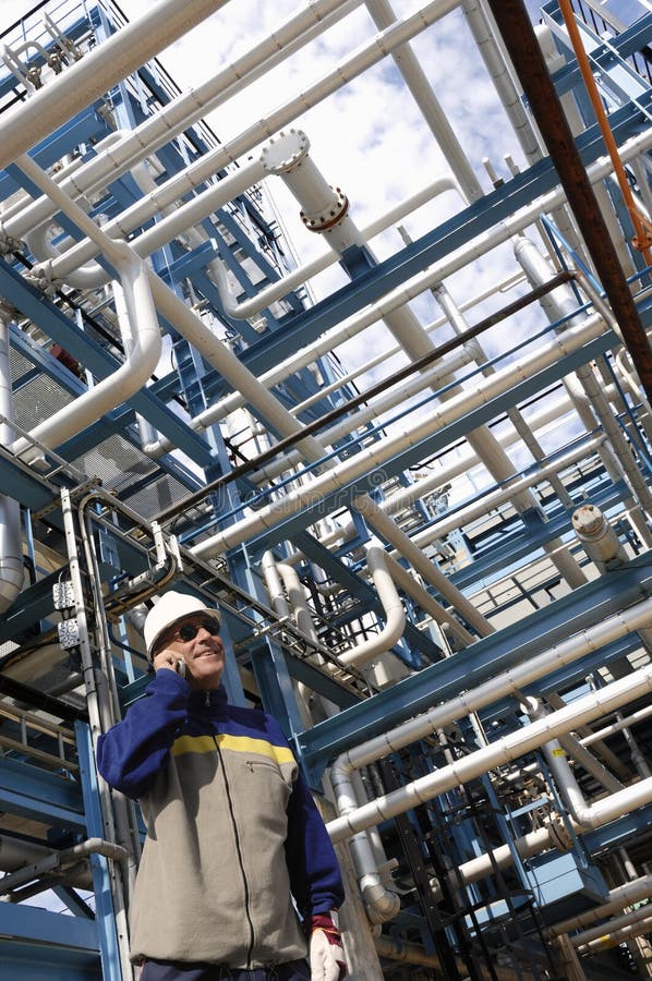 Pipeline Construction and Refinery Worker Stock Image - Image of ...