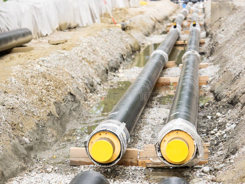 Pipeline construction stock photo. Image of pipelaying - 55613146