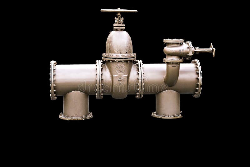 Pipeline Device on a Black Background Stock Image - Image of isolate ...