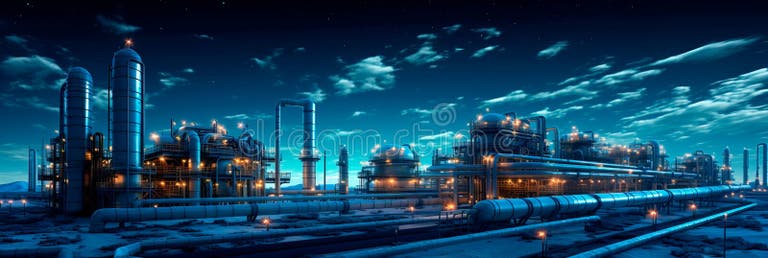 Pipeline Distribution Network in an Industrial Complex, Connecting ...