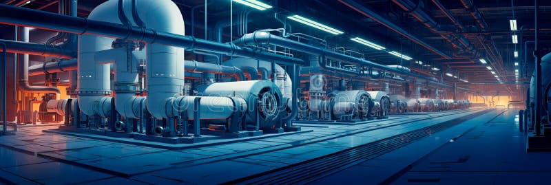 Pipeline Distribution Network in an Industrial Complex, Connecting ...