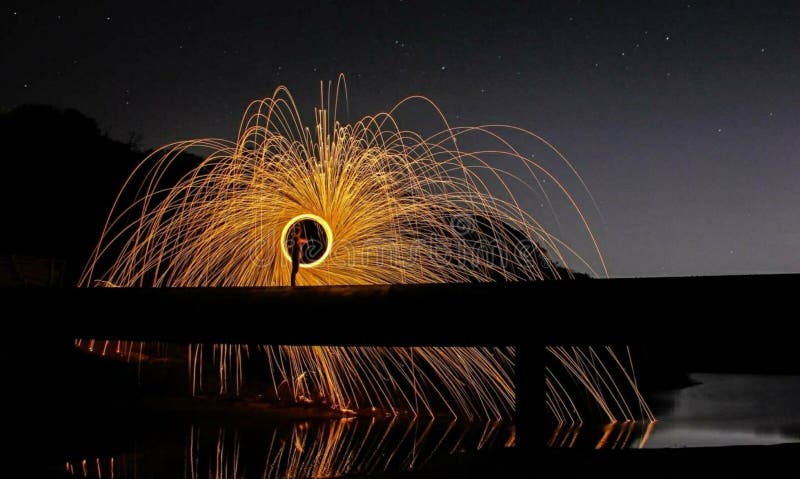 Pipeline flares stock photo. Image of sparks, nightphotography - 102986514