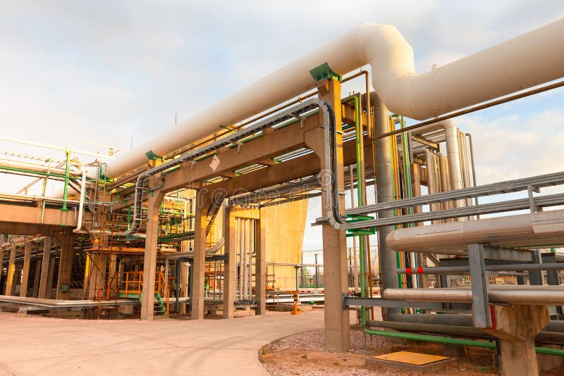 Big pipeline at dusk stock photo. Image of america, chimney - 236364656