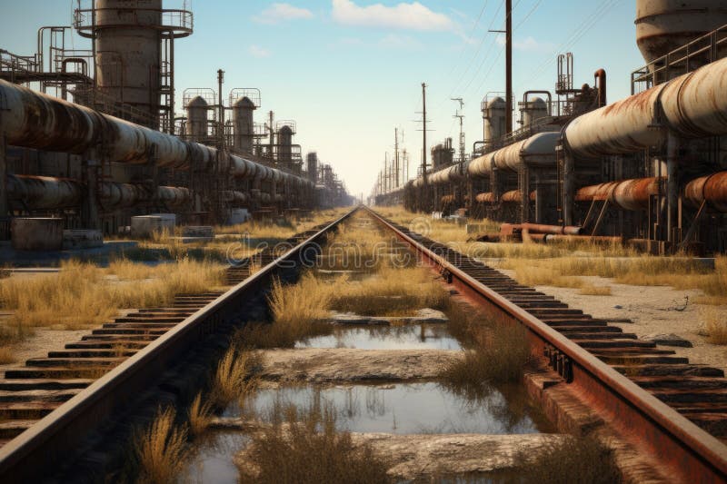Pipeline Infrastructure Sprawling Across the Oil Field Stock Image ...