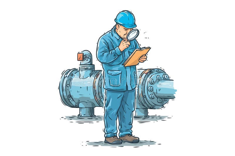 Pipeline Inspector at Work Construction Isolated Stock Vector ...