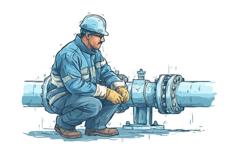 Pipeline Inspector at Work People Isolated Stock Vector - Illustration ...