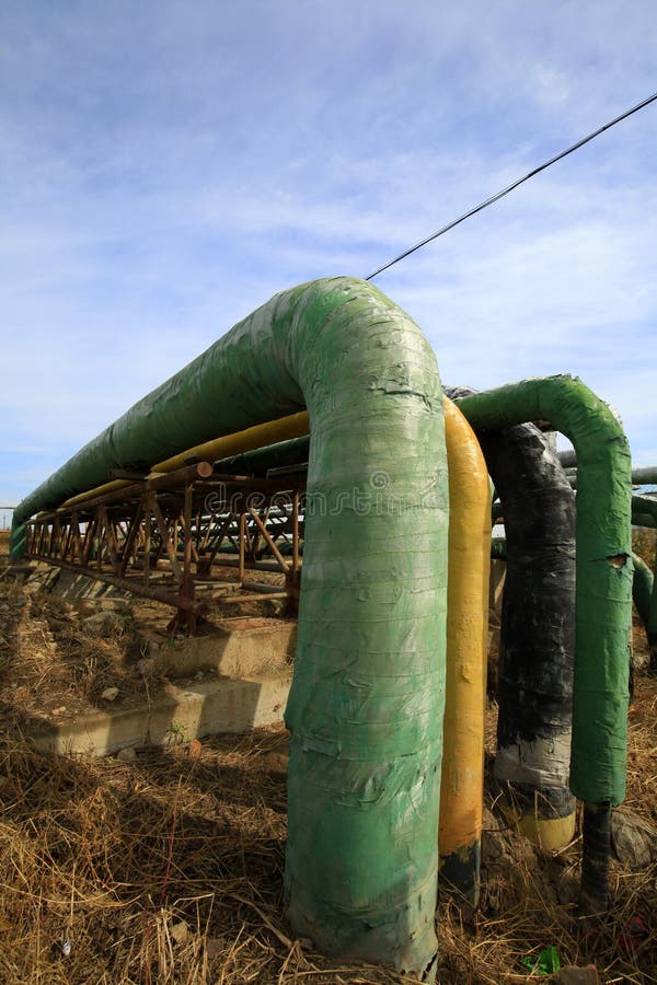 Pipeline of oil fields stock image. Image of computer - 273816153