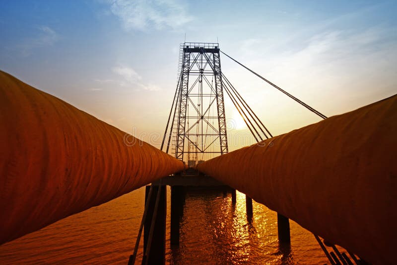 Pipeline of oil fields stock photo. Image of natural - 274032192