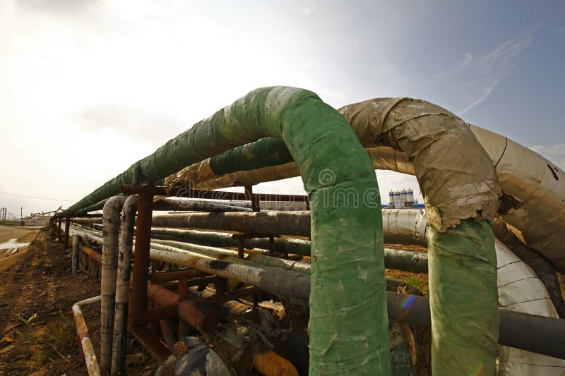 Pipeline of oil fields stock photo. Image of technology - 349272776