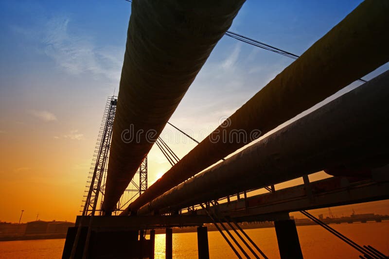 Pipeline of oil fields stock image. Image of fields - 286218413