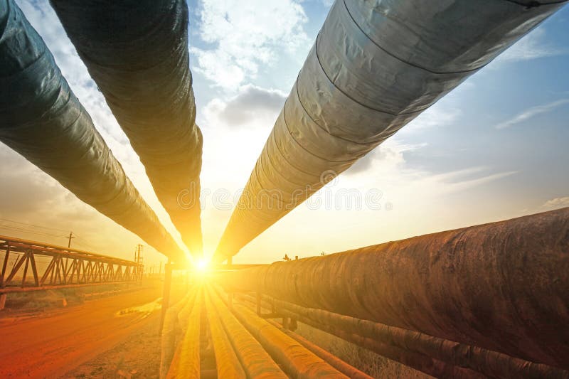 Pipeline of oil fields stock image. Image of pump, faucets - 309131875