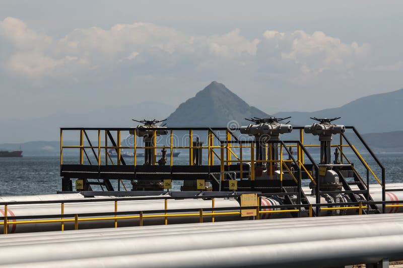 The Pipeline on Oil-loading Pier Stock Image - Image of refueling, fuel ...