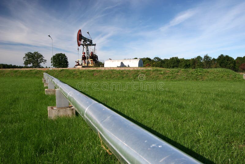 Pipeline and oil pump stock image. Image of wealth, fuel - 5767143