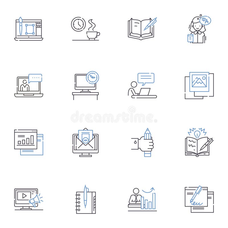 Pipeline Process Line Icons Collection. Planning, Scheduling, Design ...