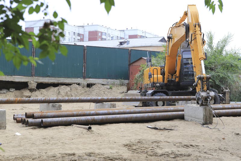 Trench Opening and Pipeline Repair Stock Image - Image of maintenance ...