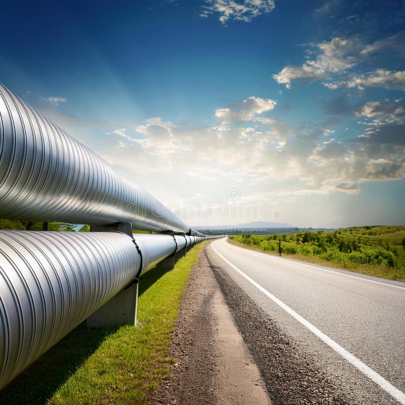 Pipeline in the Road, AI Generated Stock Illustration - Illustration of ...