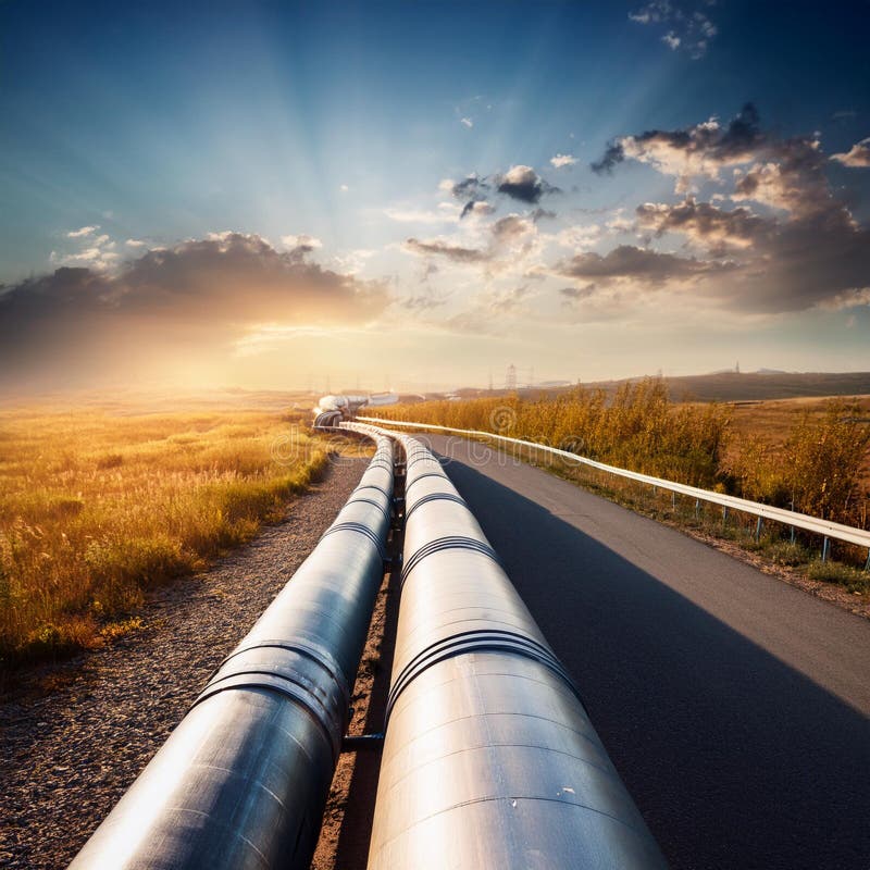 Pipeline in the Road, AI Generated Stock Illustration - Illustration of ...
