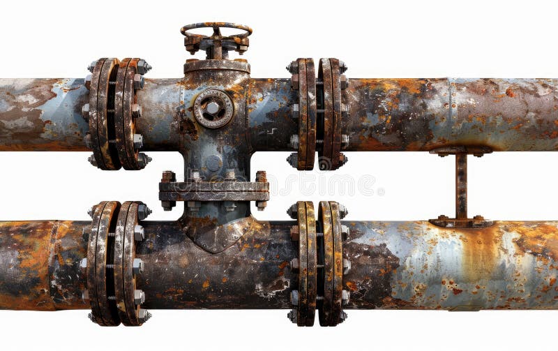 Pipeline Section Slice Isolated on White Background, Stock Illustration ...