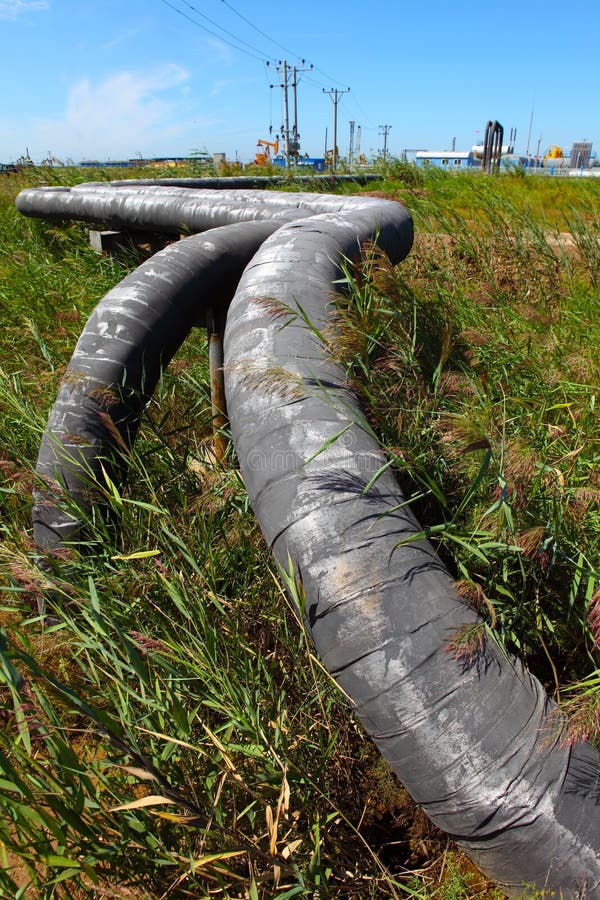 Pipeline and storage tanks stock photo. Image of chemical - 28630890