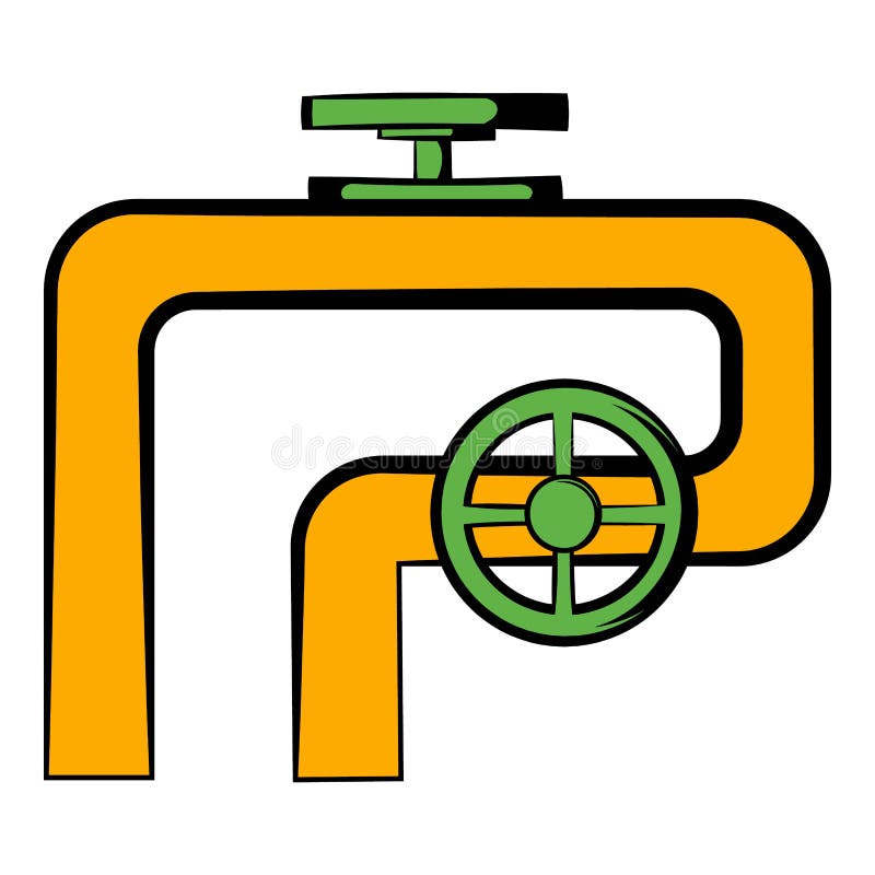Pipeline with Valve and Handwheel Icon Stock Vector - Illustration of ...