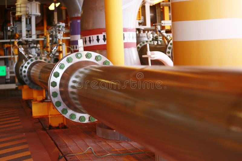 Pipelines on Oil and Gas Platform for Production, Oil and Gas Process ...