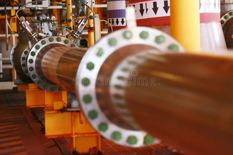 Pipelines on Oil and Gas Platform for Production, Oil and Gas Process ...