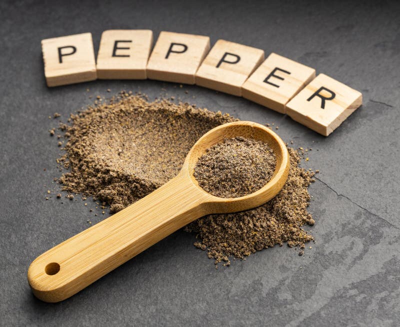 Piper Nigrum - Aromatic Black Pepper on a Spoon Stock Image - Image of ...
