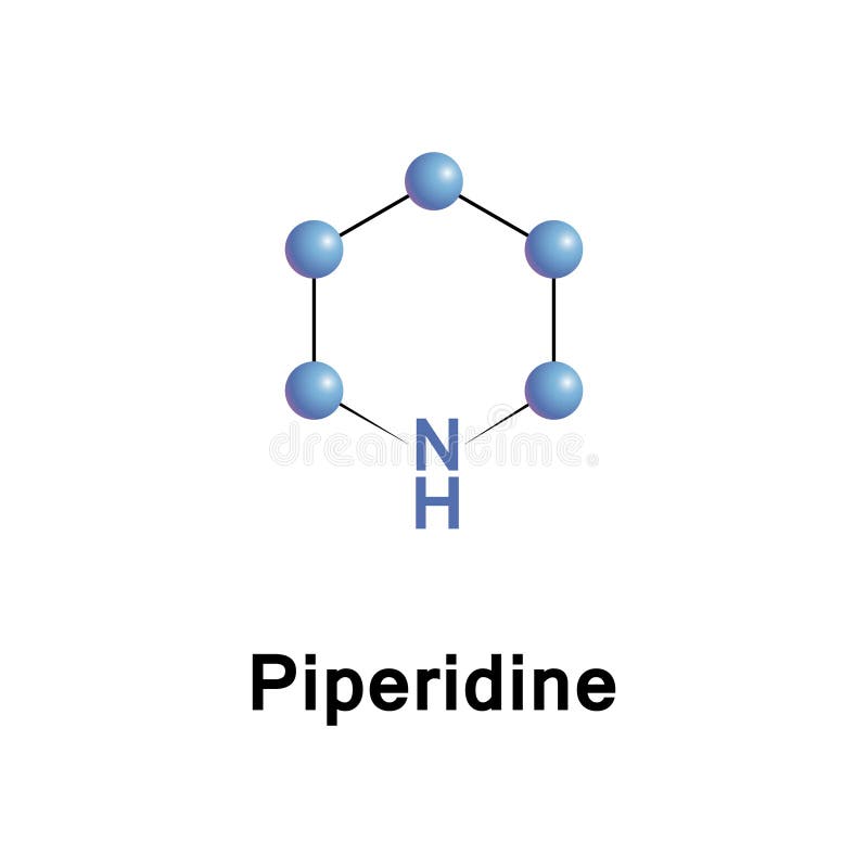 Molecule of Piperidine, Ball-and-stick Molecular Model. Scientific 3d ...