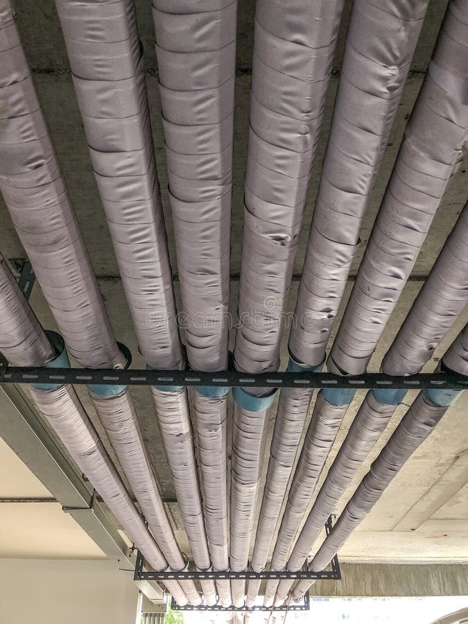 Pipes an Air Condition Line Duct System Stock Photo - Image of material ...