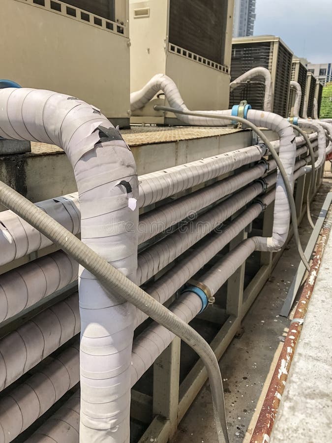 Pipes an Air Condition Line Duct System Stock Image - Image of industry ...