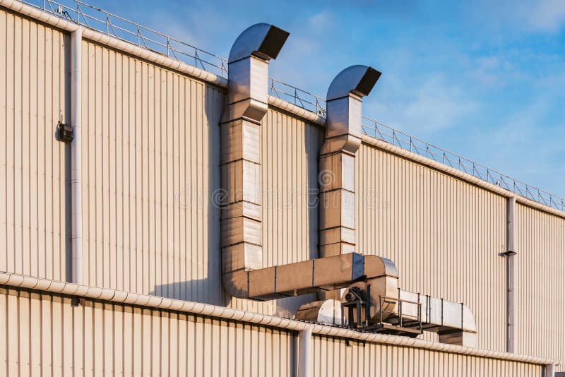 Pipes of the Air Conditioning System Stock Photo - Image of outside ...