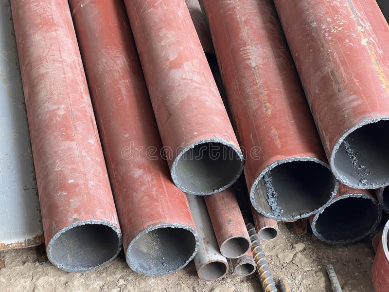 Pipes in the Building Construction Site Stock Image - Image of design ...