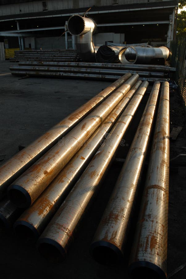 Pipes for Building Modules for Oil Platforms. Stock Photo - Image of ...