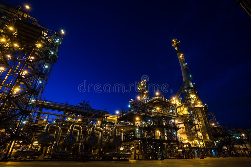 Pipes and Buildings of Big Factory Stock Image - Image of chemistry ...