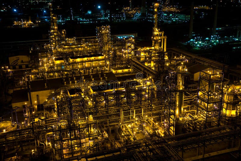 Pipes and Buildings of Big Factory Stock Photo - Image of complexity ...