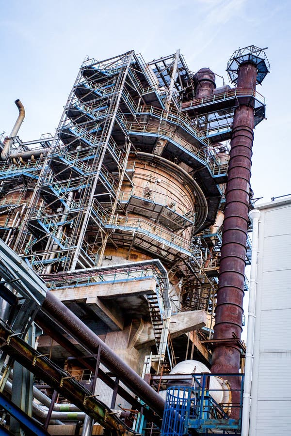 Pipes and Buildings of Factory Stock Image - Image of brightly, large ...