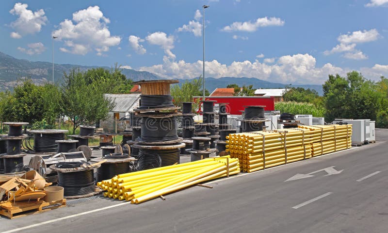 Pipes and Cables Storage stock photo. Image of storage - 290723068