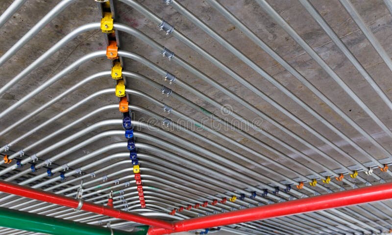 Series of Parallel Old Pipes Stock Photo - Image of angle, exponential ...