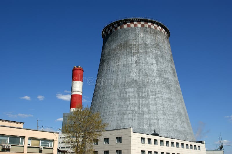 Coal Burning Power Plant with Smoke Stacks, Moscow, Russia Stock Photo ...