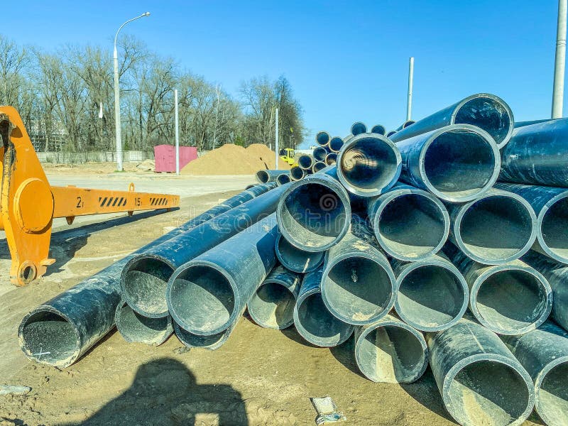 Pipes for the Construction of Communications in the New Microdistrict ...