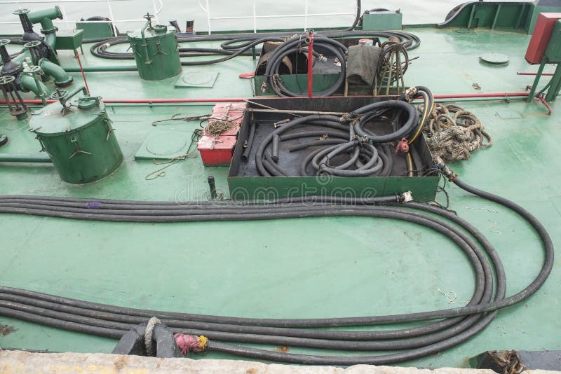 Pipes On The Deck Of The Tanker Stock Photo - Image of loading ...